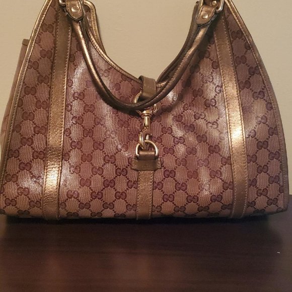 Gucci | Bags | Gucci Tan Leather Coated Canvas Shoulder Bag | Poshmark
